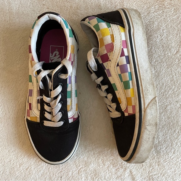 Vans | Shoes | Kids Classic Rainbow Checkered Vans | Poshmark